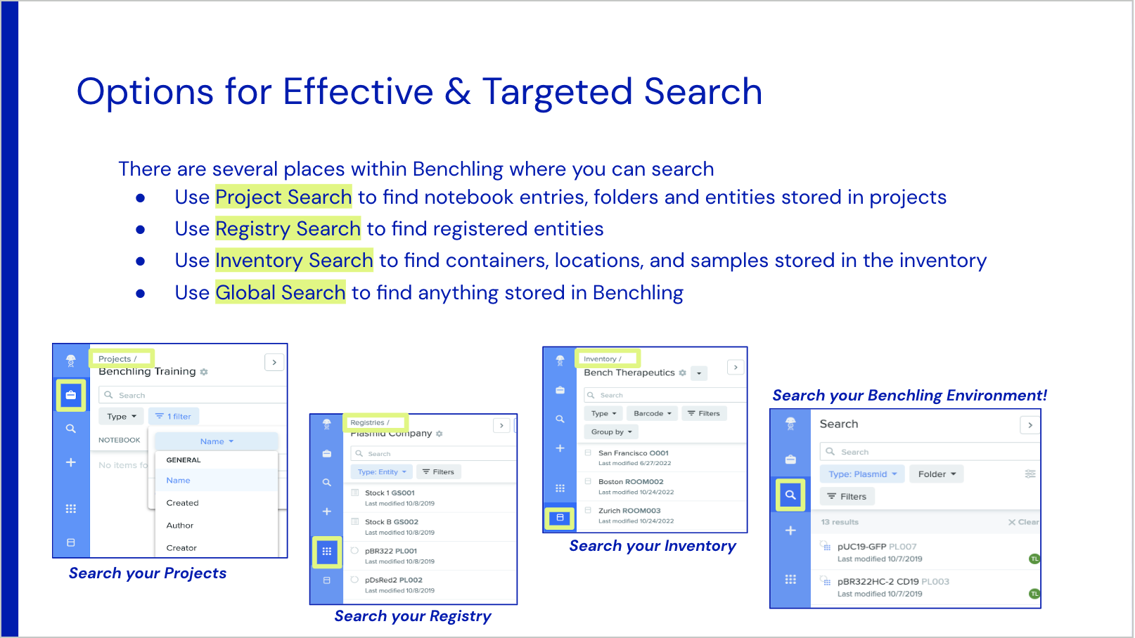 Search Best Practices – Benchling