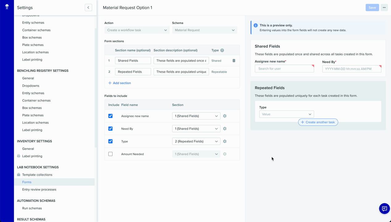 Configure custom task request forms – Benchling Configure custom task request forms – Benchling