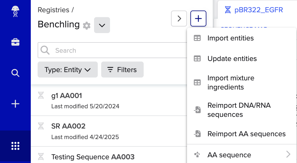 AA sequence overview – Benchling