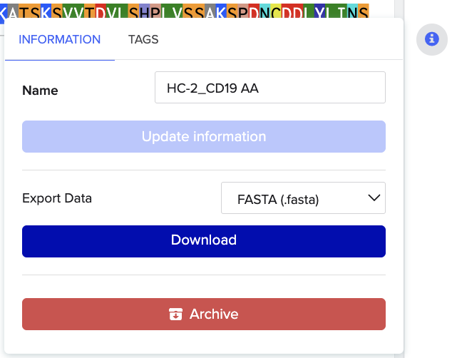 AA sequence overview – Benchling