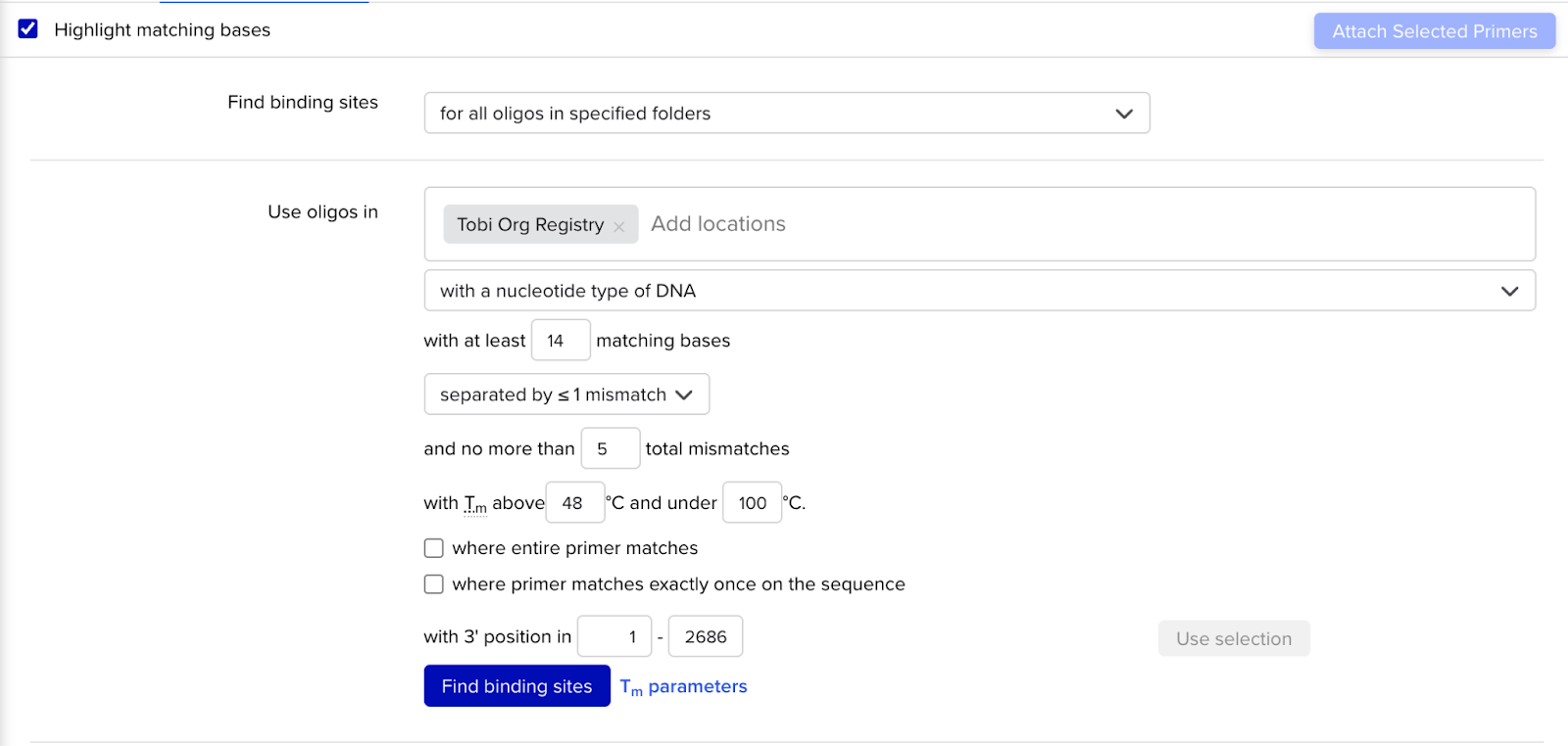 Use primers – Benchling