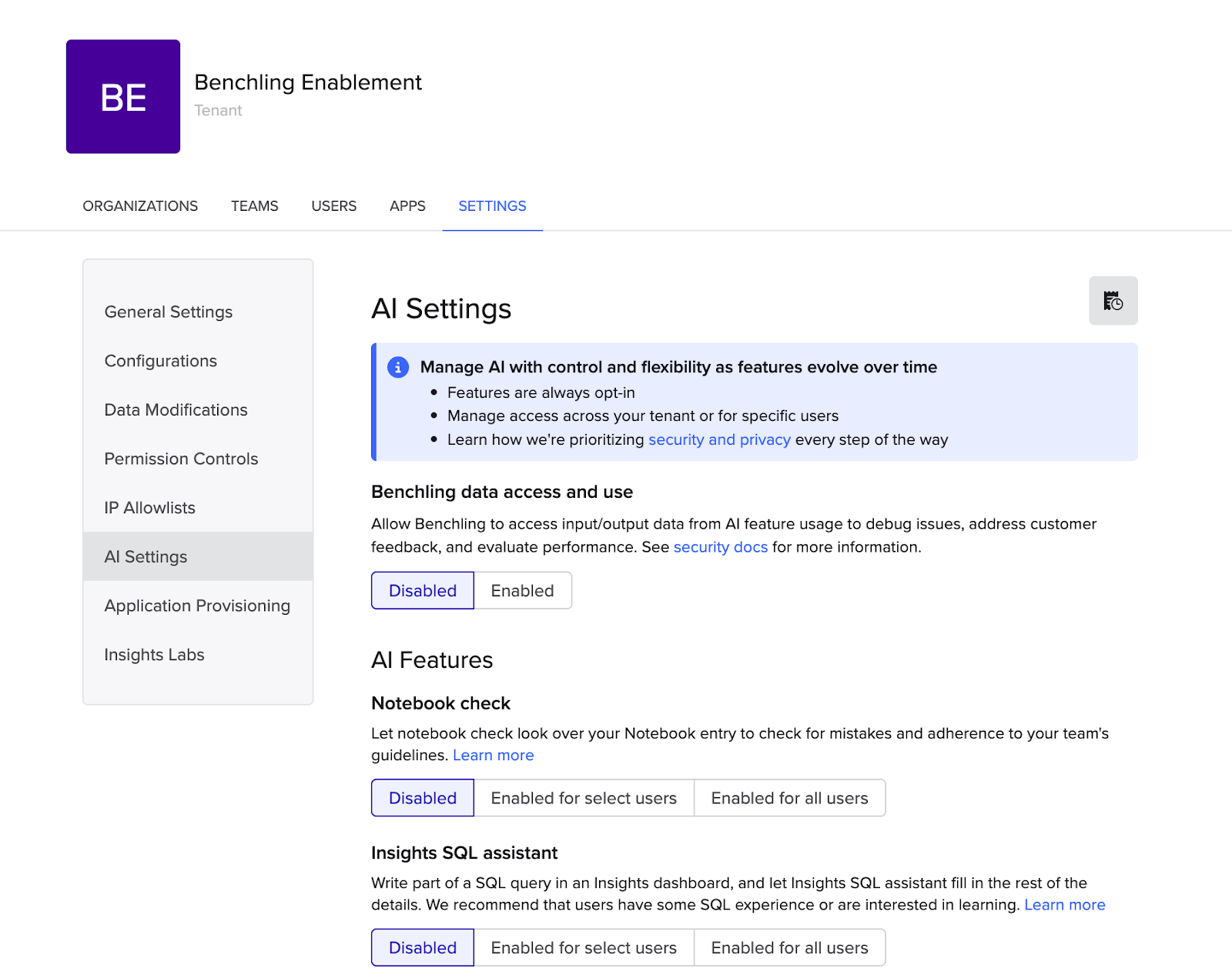 Configure and administer tenant and data access – Benchling
