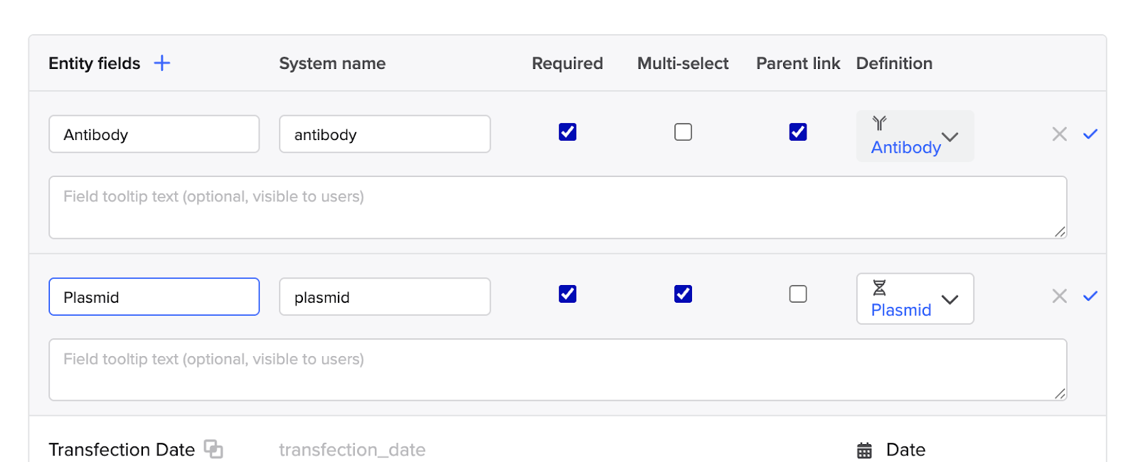Configure Registry schemas – Benchling