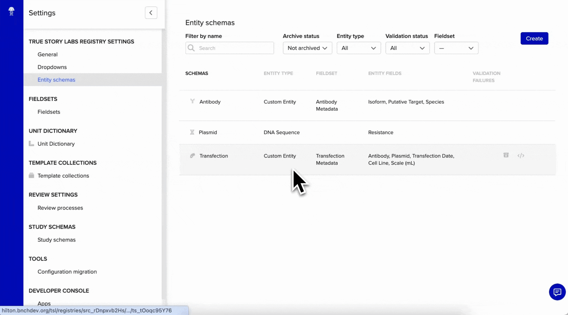 Configure Registry schemas – Benchling