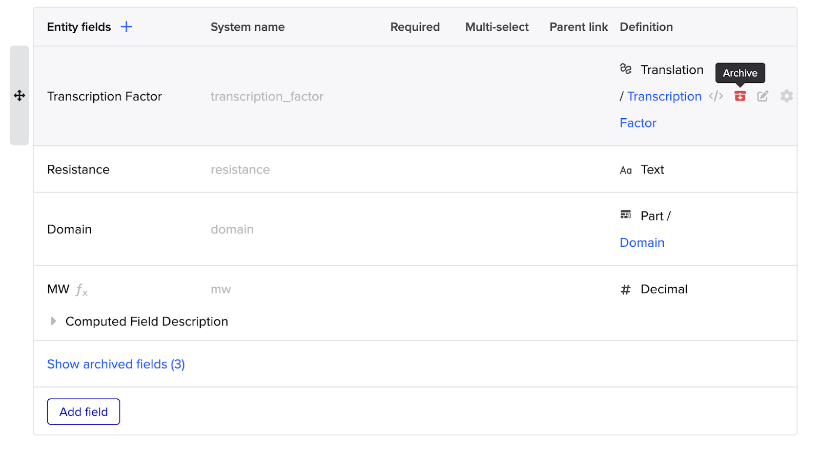 Configure Registry schemas – Benchling
