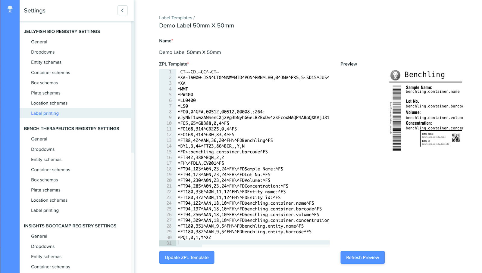 Use label printing for Inventory and sample management – Benchling