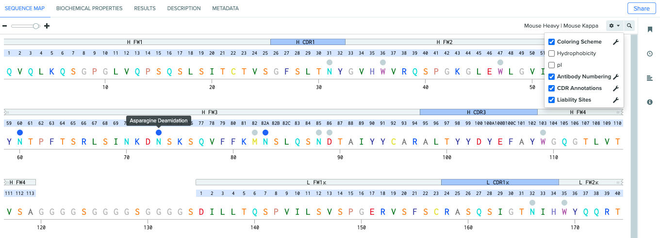 Annotate antibody-specific information on protein sequences – Benchling
